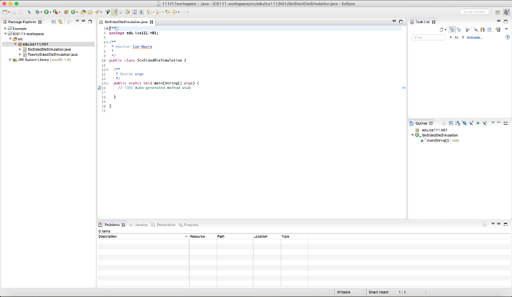 H01: Simulate different types of dice. | ICS 111 Fall 2017