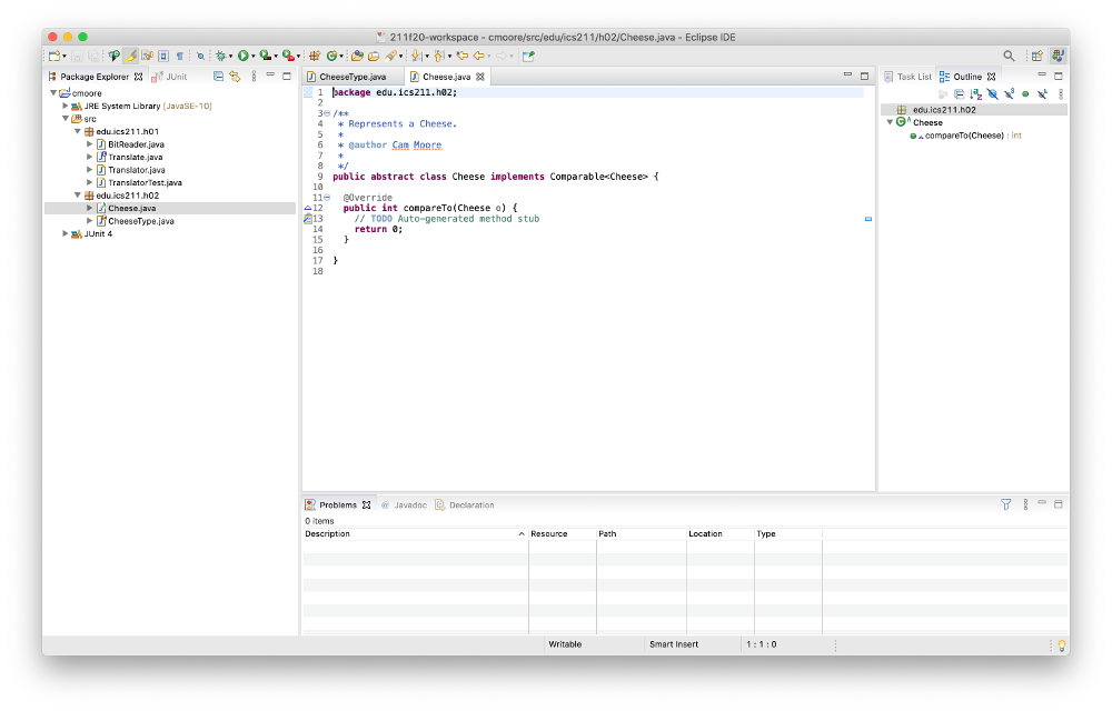 ICS 211 | H02: OOP, Class Hierarchies and Interfaces