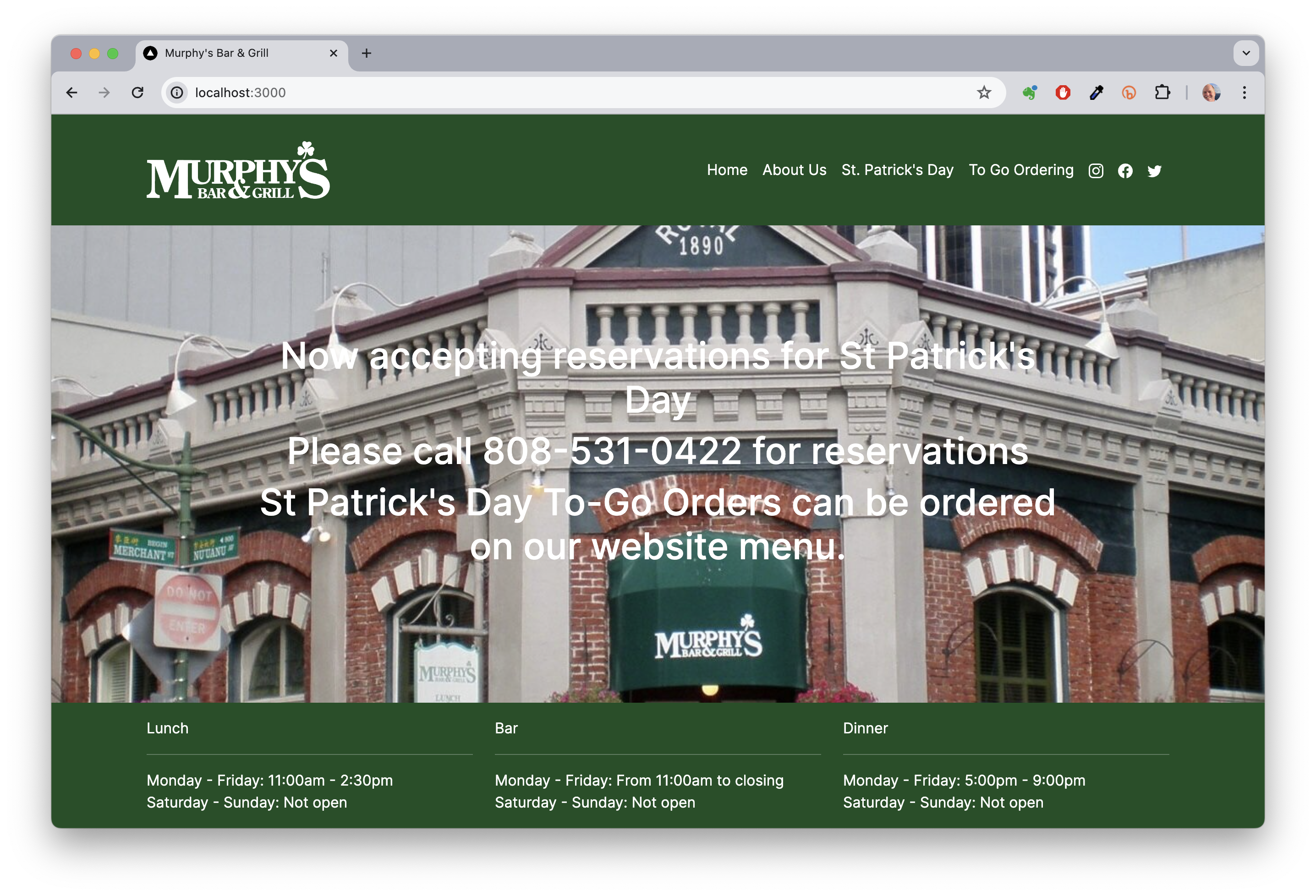 ICS 314 Spring 2025 | In class group WOD: Murphy's Bar and Grill (React ...